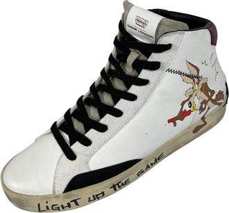 Crime London Homme, Chaussures, Blanc, Taille: 44 EU Baskets montante vieillie