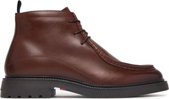 Tommy Hilfiger Schn&uuml;rschuhe Tommy Hilfiger Corporate Casual Lth Moc Chukka FM0FM05987 Braun