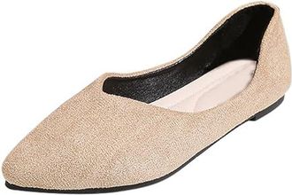 Generic Chaussures plates en daim pour femme - Bout pointu - Ballerines mocassins - Pour le bureau - Classiques - Pour le travail - D&eacute;contract&eacute;es - L&eacute;g&egrave;res et
