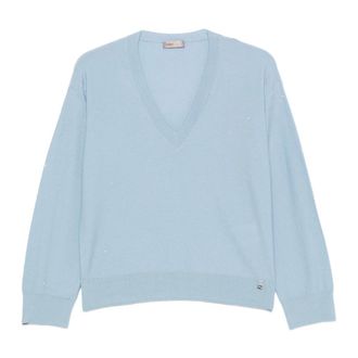 Herno Woll-Polyamid-Pullover - - Knitwear - Damen - Blau - XL