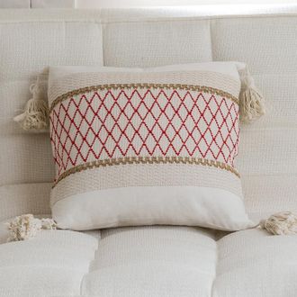 Generic Boho Kissenbezug 40x40 Baumwolle 2er Set Mit Fransen, Handgewebt, Weihnachts- Und Neujahrs Dekokissen F&uuml;r Sofa Wohnzimmer Kissenbezug 50x50, Festliche