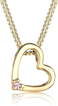 Elli Halskette - Halskette Herz 925 Sterling Silber, mit Kristallen - Gr. unisize - in Gold - f&uuml;r Damen