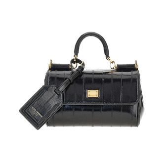 Dolce & Gabbana Mini sac My Sicily en anguille - Femme - Sacs - Noir - Taille: ONE Size