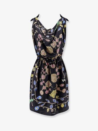 Versace Printed silk twill midi dress - VERSACE - gender_Woman