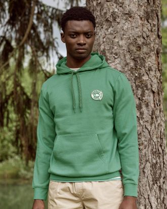 Faguo Sweat &agrave; capuche vert coton