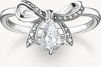 Thomas Sabo Ring mit Schleifendesign in Silberoptik und Weiß