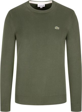 Lacoste Glattstrick-Pullover mit kleinem Krokodil-Aufn&auml;her, Regular Fit in