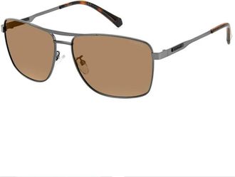 Polaroid Homme, Accessoires, Gris, Taille: ONE Size Lunettes de soleil en acier inoxydable au design &eacute;pur&eacute;