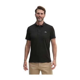 Lacoste Homme, Tops, Noir, Taille: M Polo en coton m&eacute;lang&eacute; coupe droite