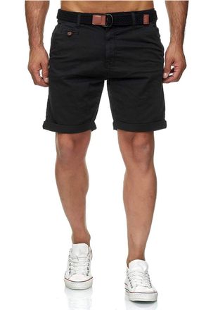 Indicode Kurze Hosen Herren mit Gürtel - Conor - Cargo Shorts Herren aus Baumwolle - Sommer Freizeithose mit Taschen - Sportlich eleganter Look - Regular Fit -
