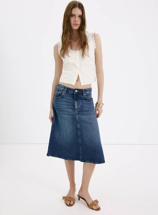 Mango Blouse en coton &agrave; broderies ajour&eacute;es blanc cass&eacute; - Femme - XXS - MANGO