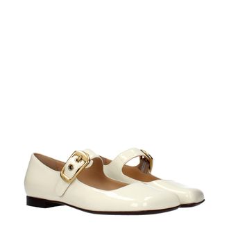Chlo&eacute; Womens Beige Leather Ballet Flats