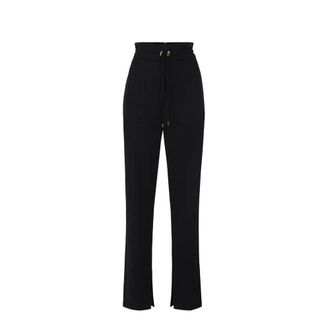 Elisabetta Franchi Leichte Hose aus Kreppstoff - - Trousers - Damen - Schwarzk - M