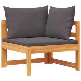 vidaXL Canap&eacute; dangle avec coussins gris fonc&eacute; Bois dacacia solide