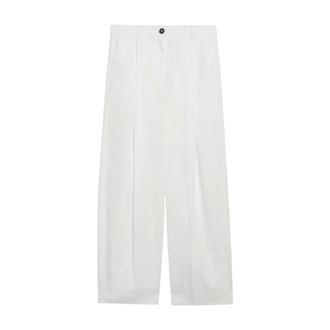 Toteme Pantalon en coton &agrave; pli unique - Femme - Pantalons - Blanc - Taille: 40 FR