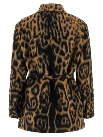 Fendi Womens Beige Virgin Wool Coat Clothing