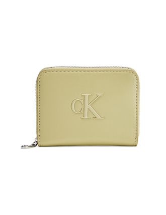 Calvin Klein Damen Raised CK Medium Zip Around LV04F1026G Geldb&ouml;rsen, Braun (Mint Tea), One Size, Braun (Mint Tea), Einheitsgr&ouml;&szlig;e