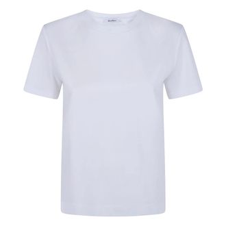 Max Mara Femme, Tops, Blanc, Taille: 38 FR Mxpdonata Small Logo Cotton Classic T-Shirt