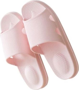 BESPORTBLE Pantoufles Anti-dérapantes pour Intérieur et Salle de Bain Semelle Antidérapante Confort Respirant pour Couple Rose