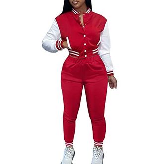 Generic V&ecirc;tements de sport 2 pi&egrave;ces pour femme - Tenue deux pi&egrave;ces &agrave; manches longues et col rond - Haut et pantalon long - Ensemble de d&eacute;tente 2 pi&egrave;ces en vel