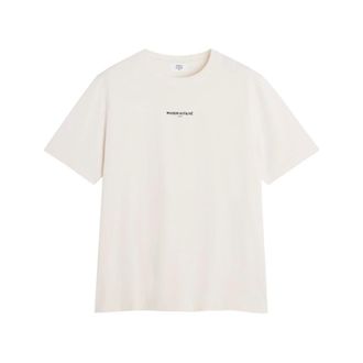 Maison Kitsun&eacute; Homme, Tops, Beige, Taille: M Fox Head Comfort Tee-Shirt