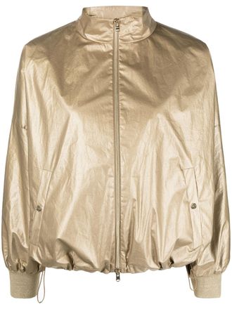 Herno veste bomber zipp&eacute; &agrave; effet m&eacute;tallis&eacute; - Or