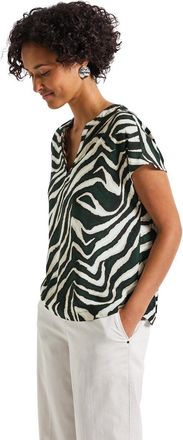 Street One Damen A345835 Gemusterte Bluse, Pine Grove Green, 40