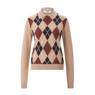 Msgm Rundhals-Strickpullover - - Knitwear - Damen - Braun - L