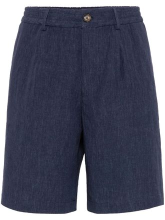 Brunello Cucinelli bermuda D&eacute;lav&eacute; - Bleu