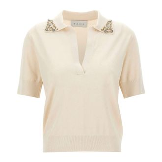 Kaos Kaos, Femme, Tops, Blanc, Taille: 42 FR Polo en maille