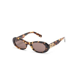 Miu Miu Ovales Acetat-Sonnenbrillen - - Accessories - Damen - Braun - 50 MM