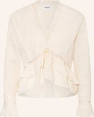 Isabel Marant Marant &Eacute;toile Blusenshirt Damienne Mit Leinen Und Spitze weiss