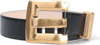 Balmain G&uuml;rtel - P-Belt Belt - Black - Gr. 75 - in Schwarz - f&uuml;r Damen