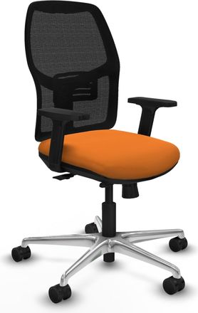 Piqueras y Crespo Alfera Telearbeitsstuhl mit 2D-Armen, h&ouml;henverstellbare Lendenwirbelst&uuml;tze, ausgestattet mit Syncro/Traslack und Schneidschaum, mit 65 mm Nylon-Rollen