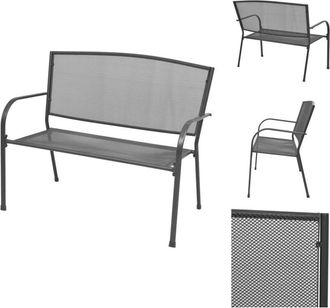 vidaXL Vidaxl - Gartenbank 108 cm Stahl und Drahtgitter Anthrazit - Metallbank - Gartenbank - Outdoor M&ouml;bel - Balkonm&ouml;bel - Industrielles Design