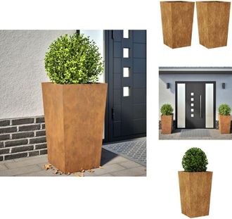 vidaXL Vidaxl - Jardinières 2 pcs 45x45x75 cm acier résistant aux intempéries - Jardinière - Jardinières - Jardinière En Métal - Jardinière En Acier