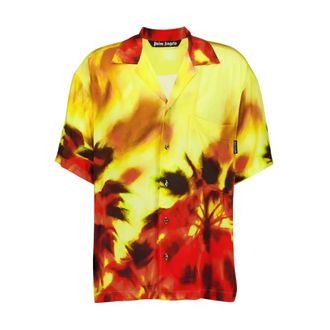 Palm Angels Flammen Bowlinghemd - - Shirts - Herren - Mehrfarbig - L