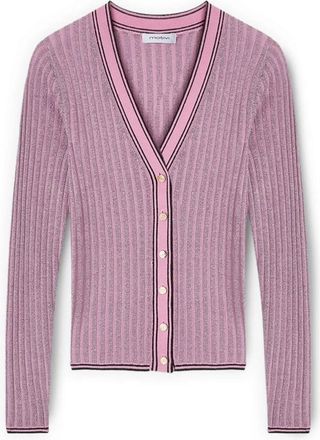 Motivi Femme, Pulls, Rose, Taille: 38 FR Cardigan en maille c&ocirc;tel&eacute;e avec m&eacute;lange de lurex