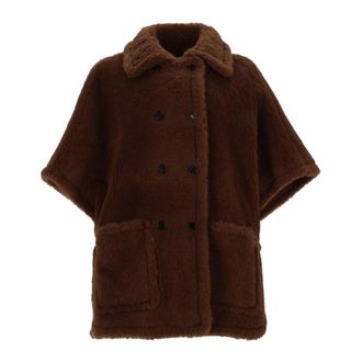 Max Mara Jacquard Wollponcho - - Jackets - Damen - Braun - ONE SIZE