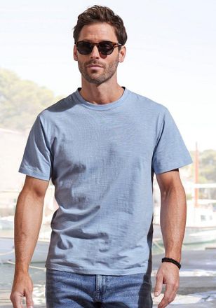 John Devin T-Shirt mit Slub-Garn Struktur aus leichter, strukturierter Baumwollqualität