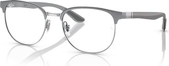 Ray-Ban Rb8422 Optics Grau Auf Silber Fassung Klar Glas Polarisiert 54-19