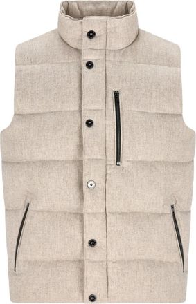 Hand Picked Gesteppte Weste mit Stehkragen - Nude