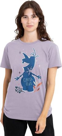 Disney Frozen Frozen Chill Out Olaf Silhouette Ladies T Shirt, Lavendar, Medium