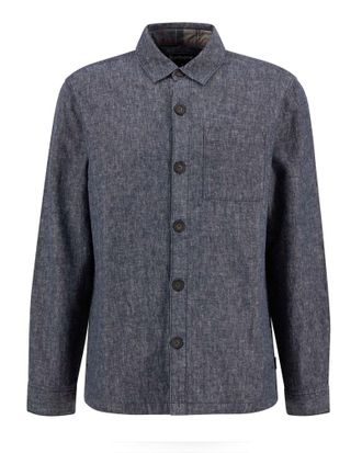 Barbour Overshirt in Twill-Qualit&auml;t aus einem Leinen-Baumwolle-Mix in