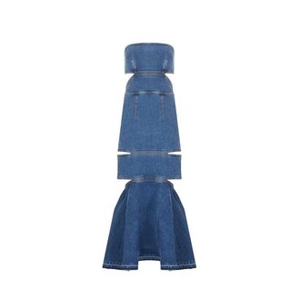 Alexander McQueen denim mit Ausschnitten in Blau