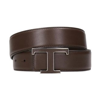 Tod's Timeless T Buckle Belt - Homme - Accessoires - Brun - Taille: 80 CM