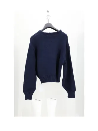 Celine Womens Crewneck Sweater Navy-White Cotton Navy/white