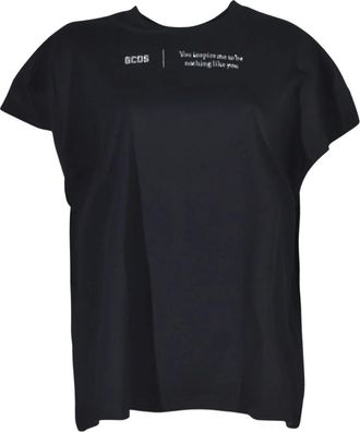 GCDS Gcds, Femme, Tops, Noir, Taille: 42 FR Gcds T-shirts et Polos Noir