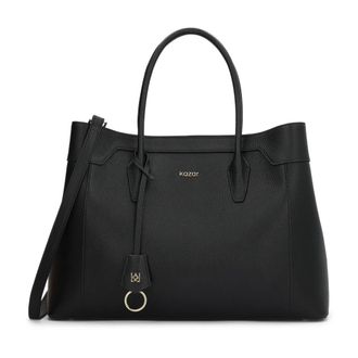 Kazar Kazar Schwarze Lederhandtasche mit eleganter Verzierung - - Bags - Damen - Schwarzk - ONE SIZE
