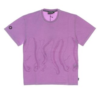 Octopus Gef&auml;rbtes Quartz Tee Kurzarm T-Shirt - - Tops - Herren - Lila - XL